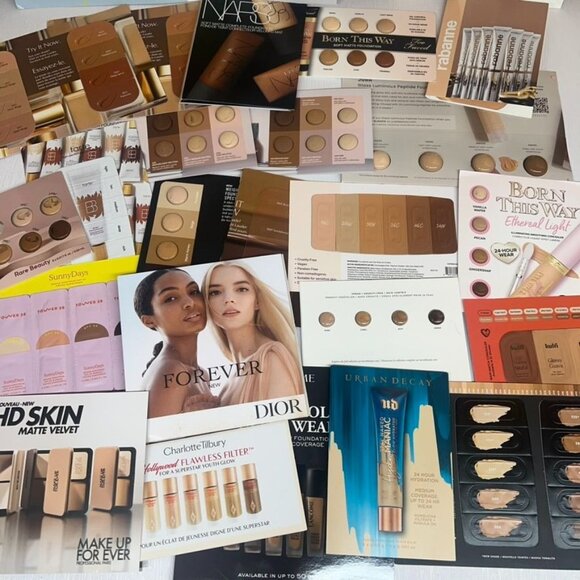 Estee Lauder | Makeup | Makeup Foundation Sample Card Huge Bundle ...